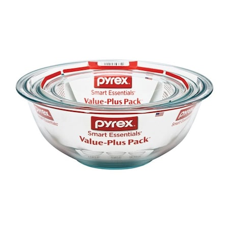 Pyrex Pyrex Smart Essentials 3 pk Glass Clear Mixing Bowl Set 3 pc 6001001 | Zoro